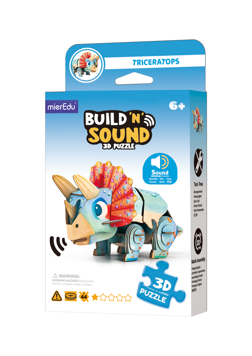 Build 'n' Sound 3D Puzzle Triceratops – mierEdu.AU